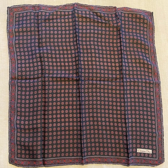 Dior | Accessories | Dior Silk Pocket Square Vintage | Poshmark